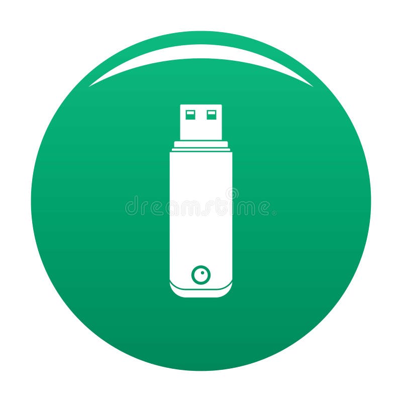 Green Usb Flash Icon, Isometric Style Stock Vector - Illustration of ...