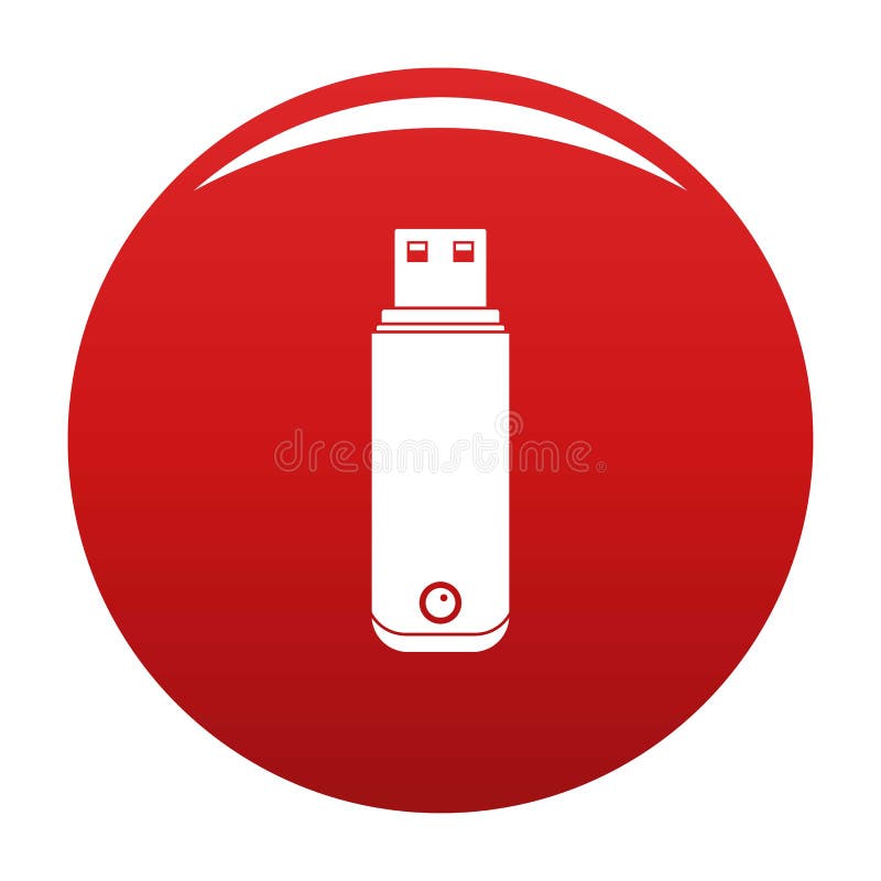 Digital Flash Drive Icon Vector Red Stock Vector - Illustration of ...