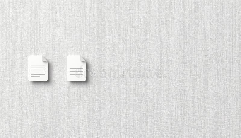 A Digital Flat of Three Clean Document Icons on One Side of a Light ...