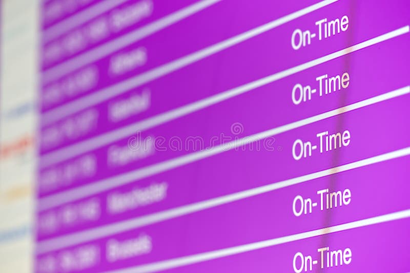 Digital Flight Status Display Board Stock Photo - Image of shopping ...