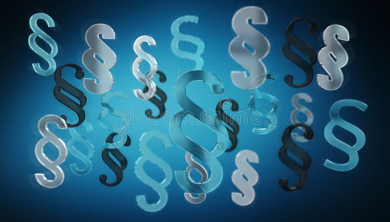 Digital Floating Law Paragraph Symbol 3D Rendering Stock Illustration ...