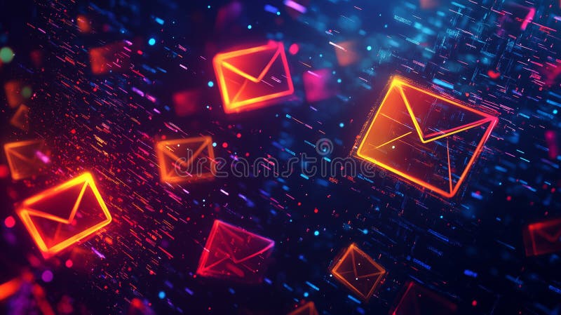 Digital Floating Neon Envelopes in Virtual Space with Dynamic Lights ...