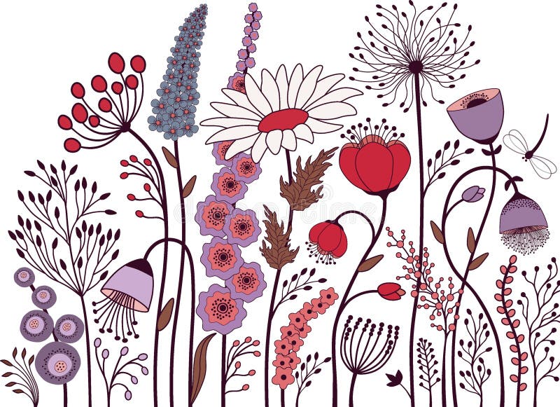 Digital floral border stock illustration. Illustration of digital ...