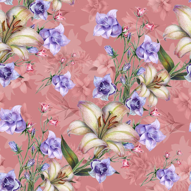 Digital Print Flower Pattern Design Stock Illustration - Illustration ...