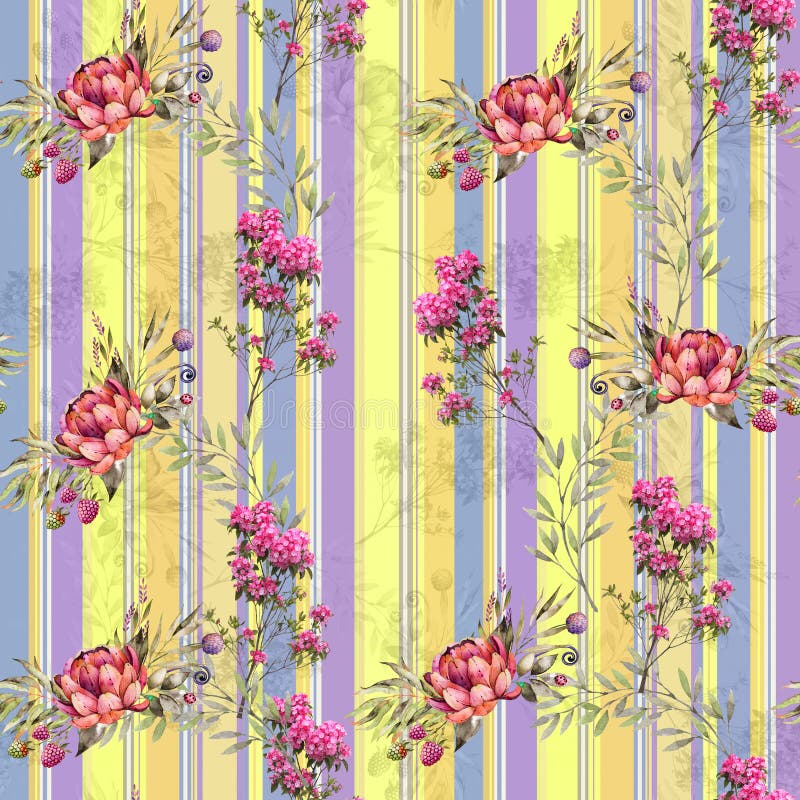 Digital Print Flower Pattern Design Stock Illustration - Illustration ...