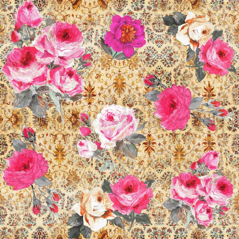 Digital Print Flower Pattern Design Stock Illustration - Illustration ...