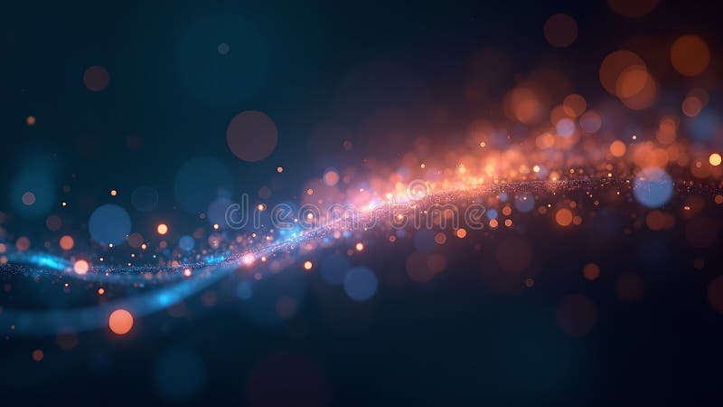Digital Flow, Abstract Light Stream with Bokeh Stock Illustration ...