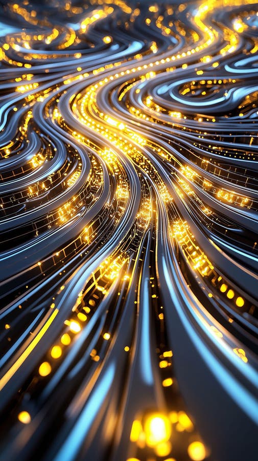 Digital Flow, Data Streams stock illustration. Illustration of ...