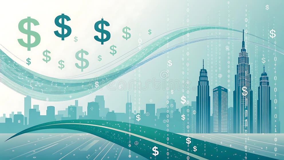 Digital Flow of Money and Binary Code â€ Income Stream Background Stock ...