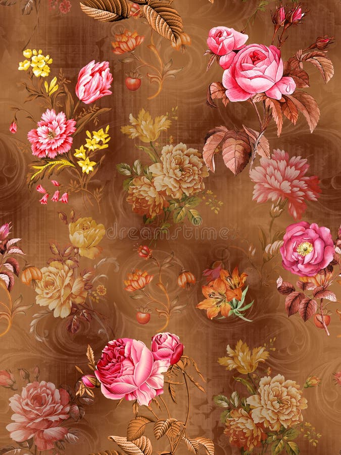 Digital Flower Pattern, Textile Pattern Design, Watercolor Background ...