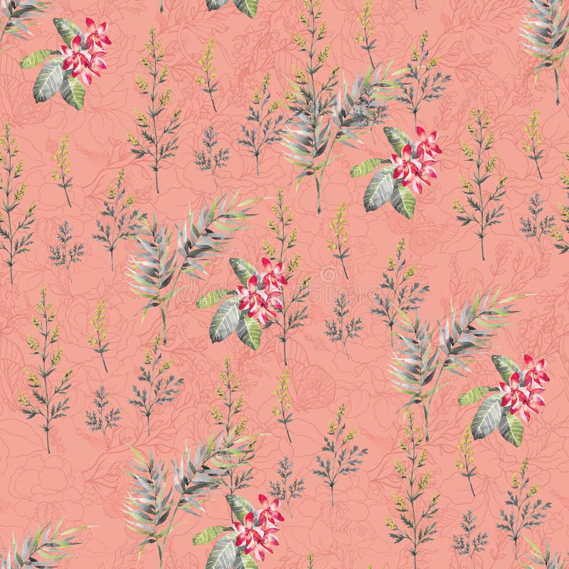 Digital Flower Pattern Print Design Stock Illustration - Illustration ...