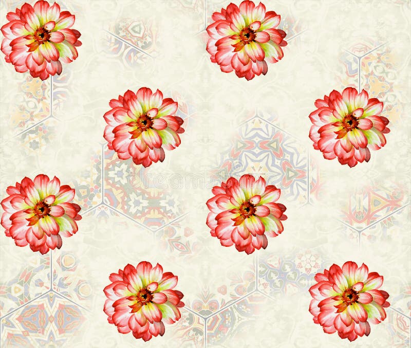 Digital Flower Pattern, Textile Pattern Design, Watercolor Background ...