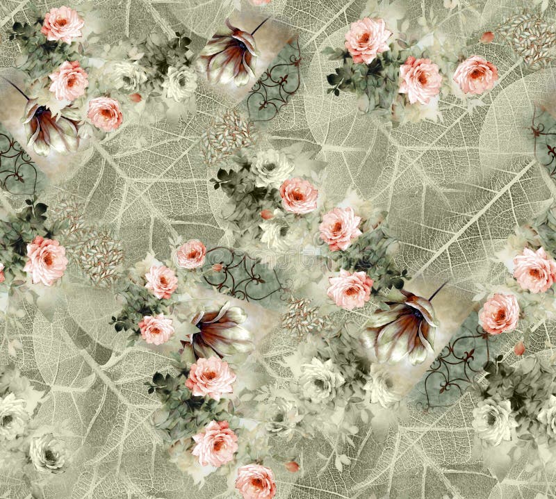 Digital Flower Pattern - Textile Pattern Design , Watercolor Background ...