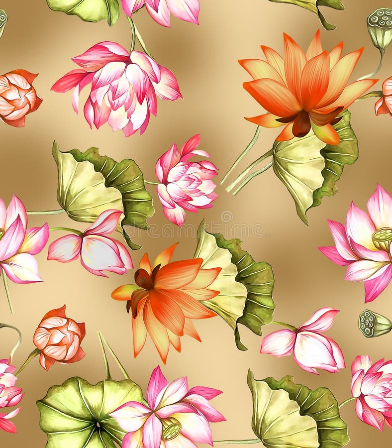 Digital Flower Pattern, Textile Pattern Design, Watercolor Background ...