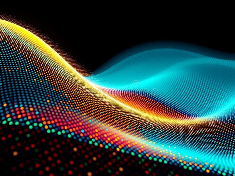 Digital Flowing Pattern Made from Hundreds of Luminous Particles ...