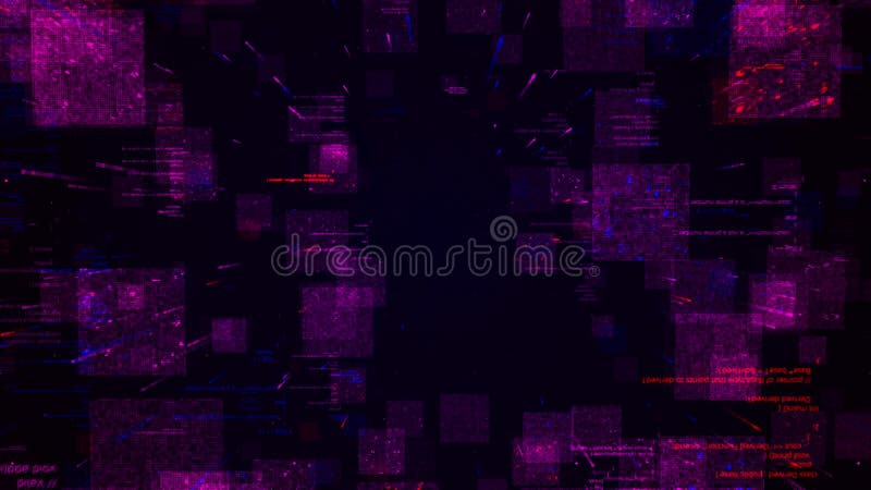 Digital Flying Background with a Network Data Code, Seamless Loop. Animation. Concept of Big ...