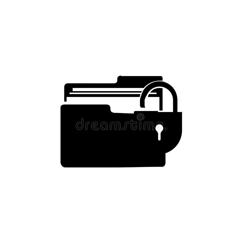 Digital Folder Lock Icon Vector Stock Vector - Illustration of internet ...