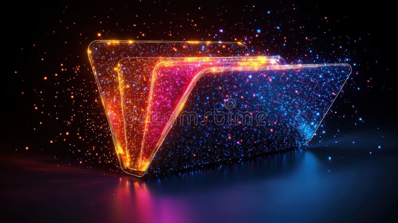 Digital Folder with Streaming Data Stock Photo - Image of storage ...