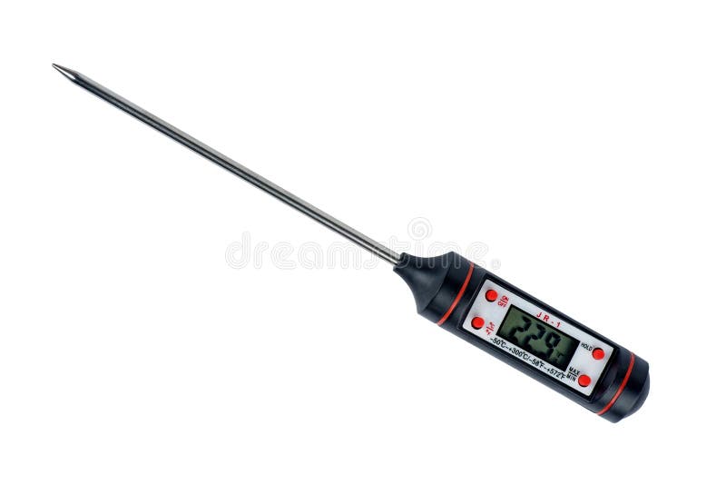 Digital Food Instant Thermometer with LCD Display Isolated on a White ...