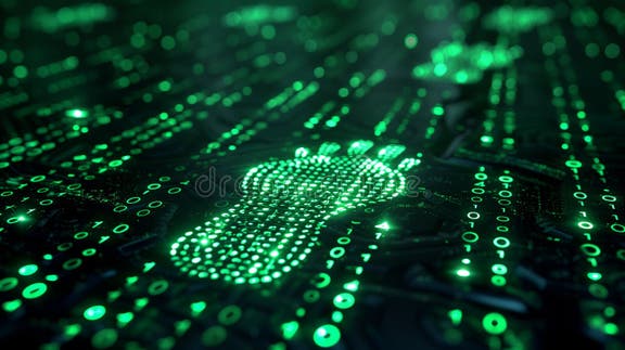 Digital Footprint in Binary Code Stock Illustration - Illustration of ...
