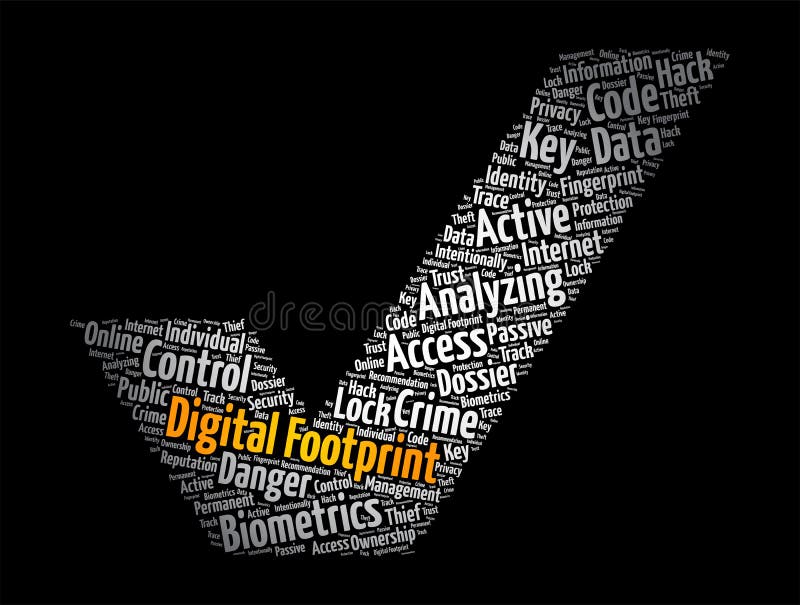Digital Footprint Text Quote on Card, Concept Background Stock Image ...