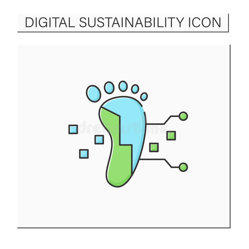 Digital Footprint Color Icon Stock Vector - Illustration of icon ...