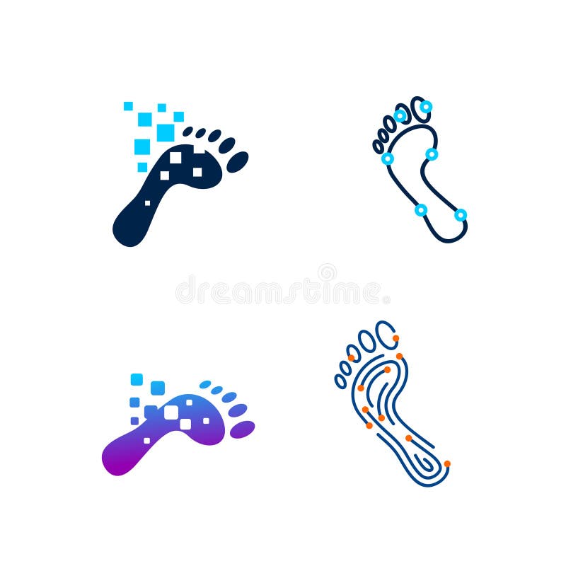 Digital Footprint Logo Icon Design Illustration Set Stock Illustration ...
