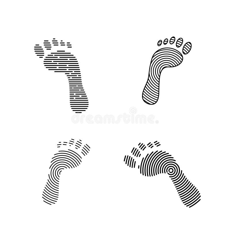 Digital Footprint Logo Icon Design Illustration Set Stock Illustration ...