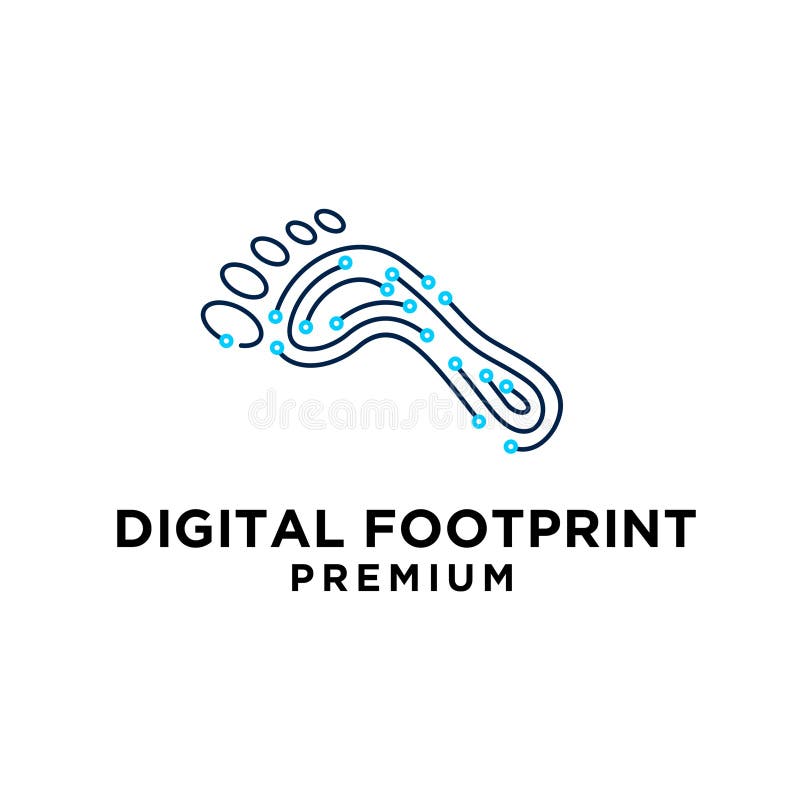 Digital Footprint Logo Icon Design Illustration Set Stock Illustration ...