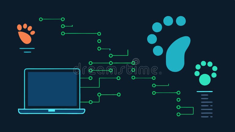 Digital Footprints Footprints Made of Circuit Patterns and Binary ...
