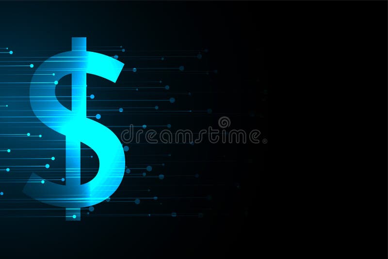 Digital Foreign Currency Dollar Symbol Background with Text Space Stock ...