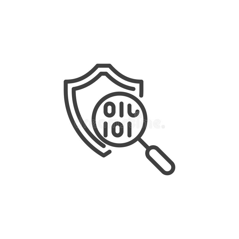 Digital Forensics Line Icon Stock Vector - Illustration of perfect ...