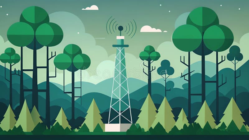 A Digital Forest with Each Tree Representing a Communication Tower ...