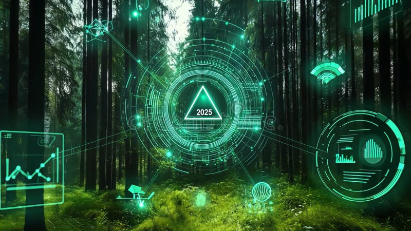 Digital Forest Exploring Futuristic Technology and Data Visualization ...