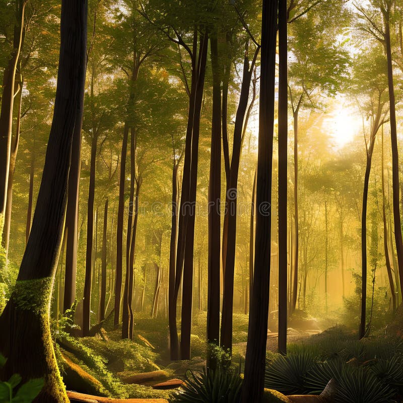 A Digital Forest of Glowing Trees and Plants, with Hidden Creatures ...