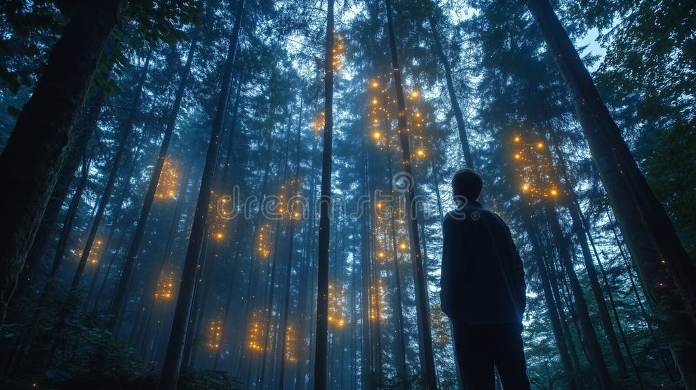 Digital Forest: Where Nature Meets Technology Stock Photo - Image of ...