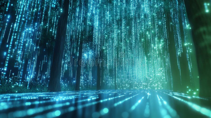 Digital Forestscape: a Stunning Blend of Nature and Flowing Data ...