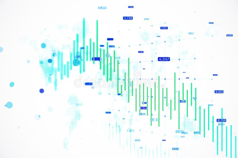 Digital Forex Trading Chart with Candlestick Graph on Abstract ...