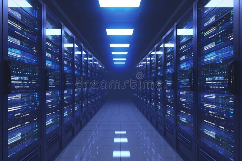 Digital Fortress Computer Racks in a Cryptocurrency Mining Server Room ...