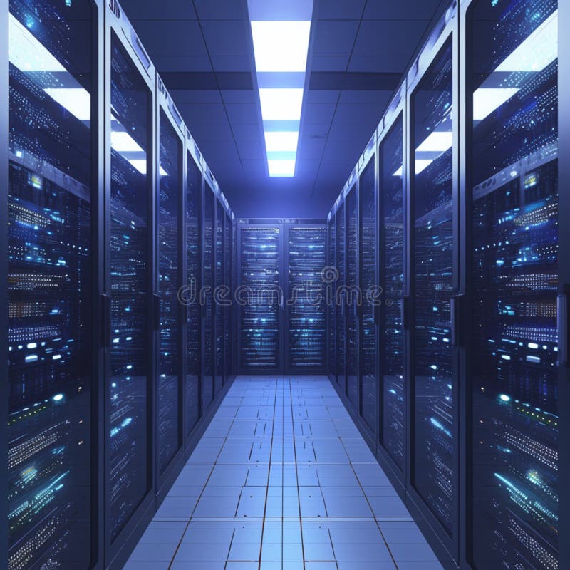 Digital Fortress Computer Racks in a Cryptocurrency Mining Server Room ...