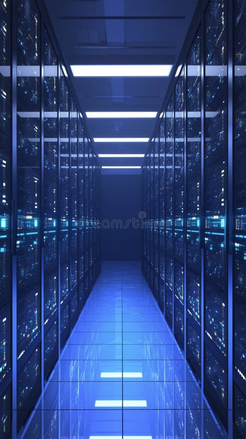 Digital Fortress Computer Racks in a Cryptocurrency Mining Server Room ...