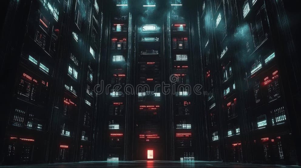 Digital Fortress, Data Center Interior Stock Photo - Image of deep ...