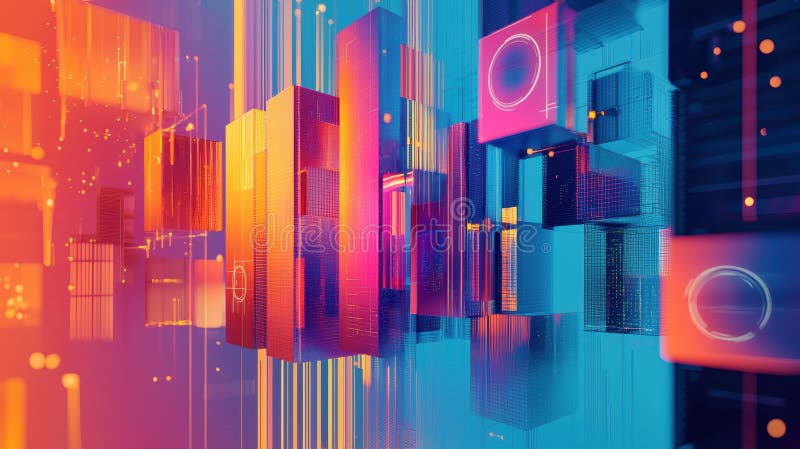 Digital Fortress Depicting Secure Authentication with Vibrant Abstract ...