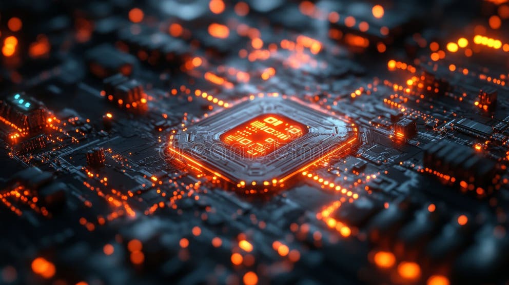 Digital Fortress Representing Internet Security with Glowing Circuitry ...