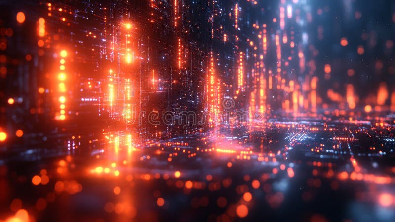 A Digital Fortress Symbolizes Internet Security with Glowing Lights and ...