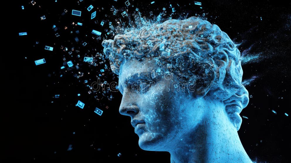 Digital Fragmentation of Classical Sculpture in Modern Art Concept. Big ...