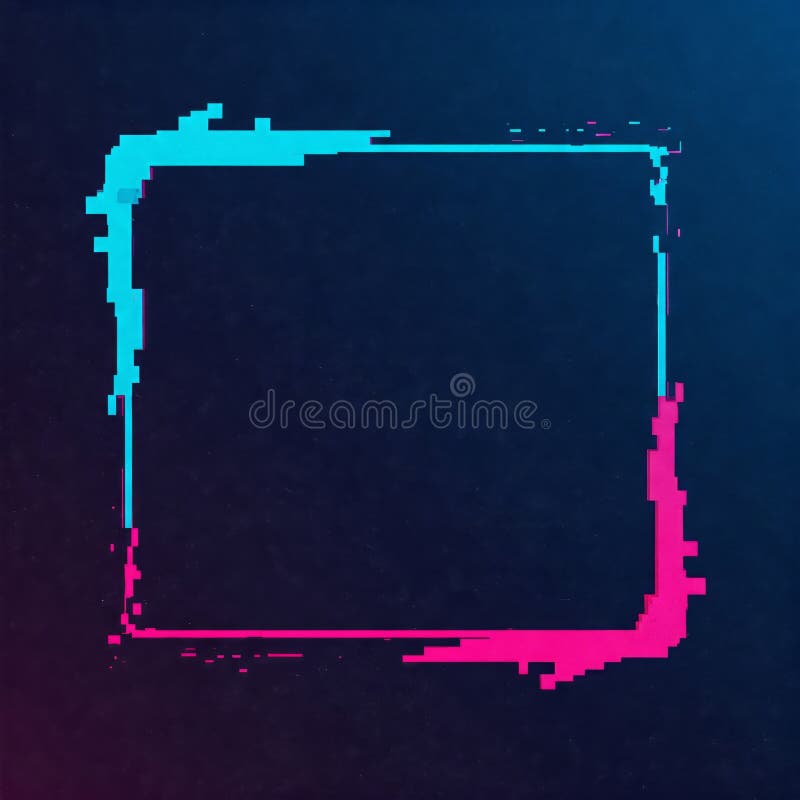 Digital Frame with Distorted Pixels Stock Illustration - Illustration ...