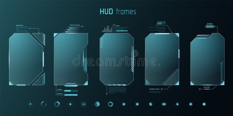 Digital Frame. Game HUD Interface. Tech Video Border or UI Future ...
