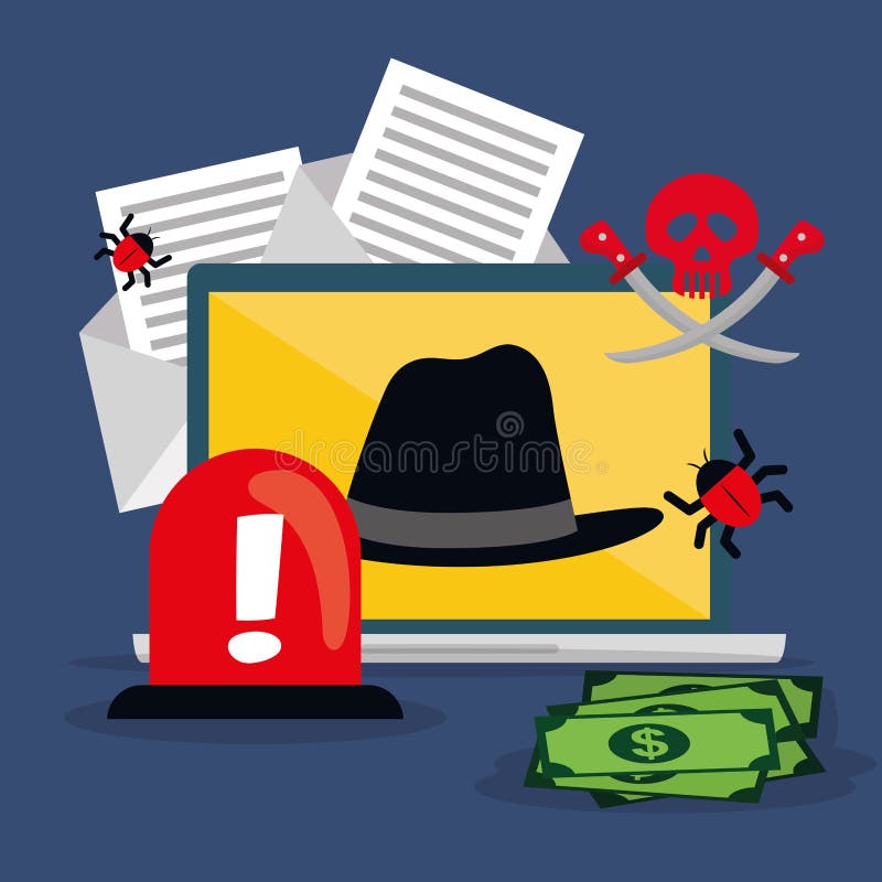 Digital Fraud and Hacking Design Stock Vector - Illustration of code ...