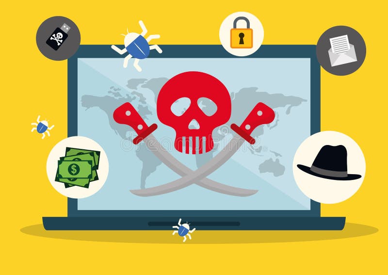 Digital Fraud and Hacking Design Stock Vector - Illustration of data ...